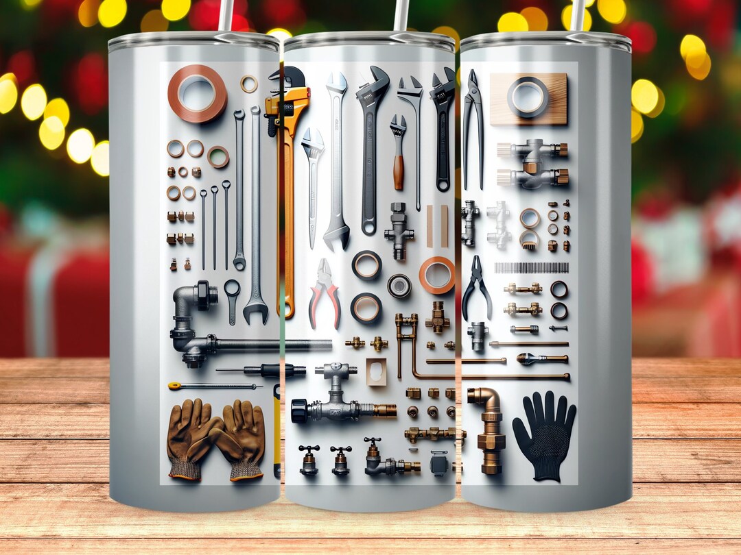 Plumber Tumbler Wrap 20 Oz Sublimation Design Professional Plumbing ...