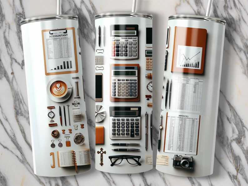 Accountant Tumbler Wrap 20 Oz Sublimation Design Knolling Art of ...