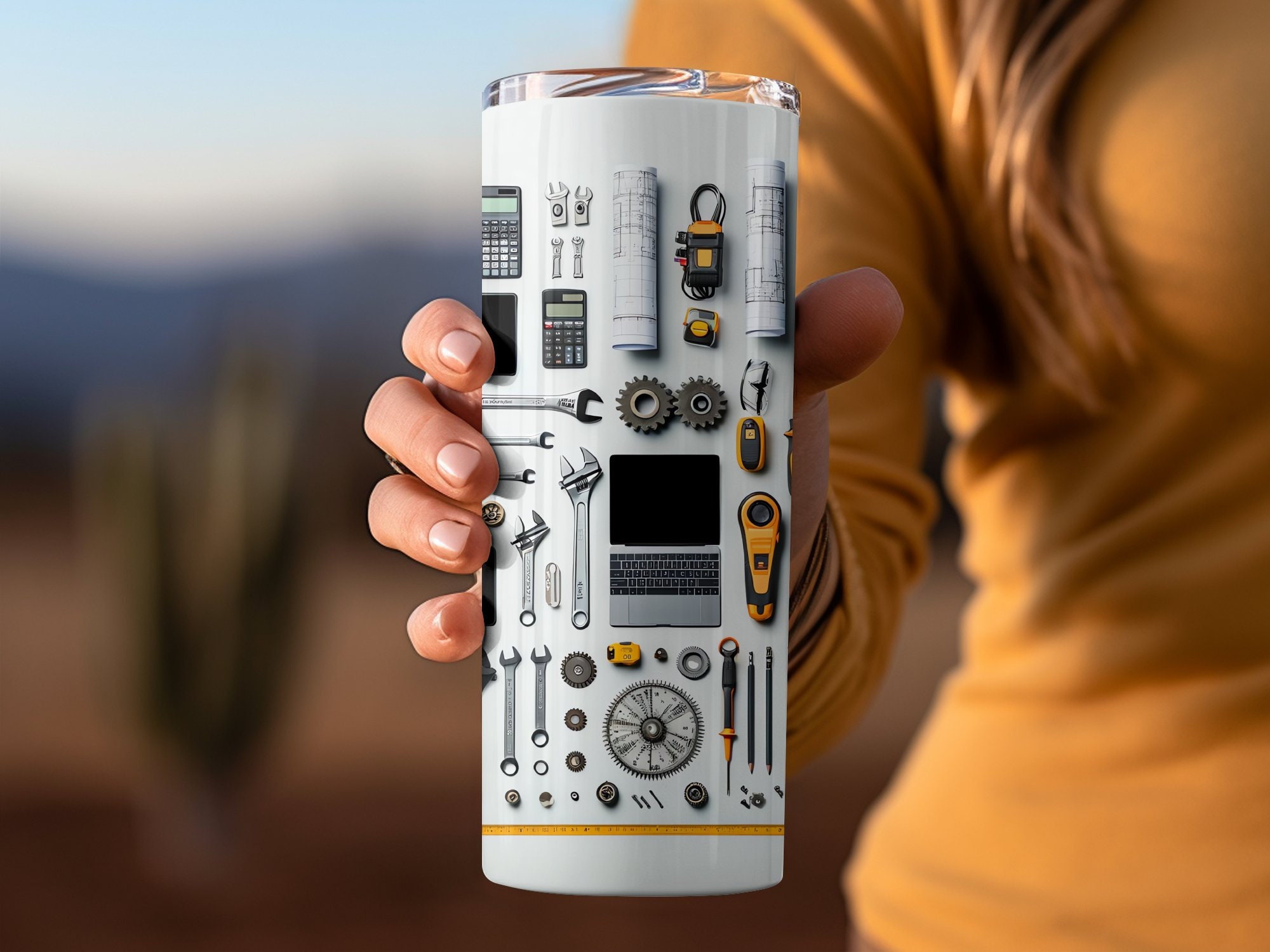 Engineer Tumbler Wrap 20 Oz Sublimation Design Blueprint and Gadgets ...