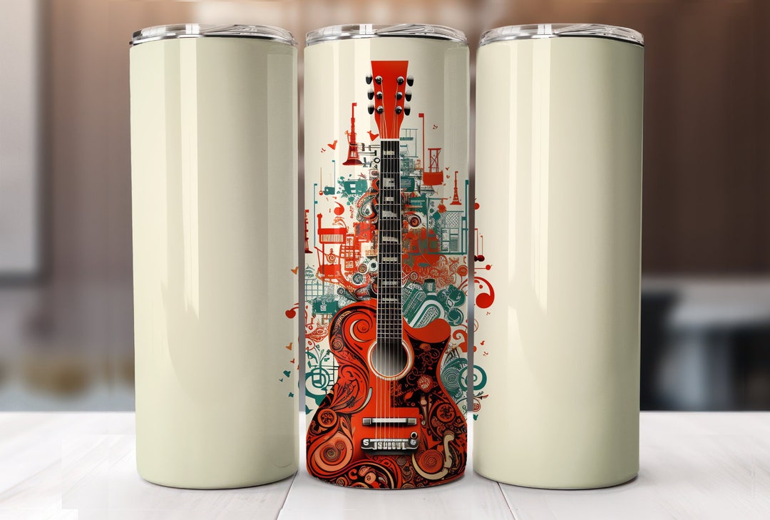 Typography Tune: Guitar and Text Combined Graphic Tumbler 20 Oz ...