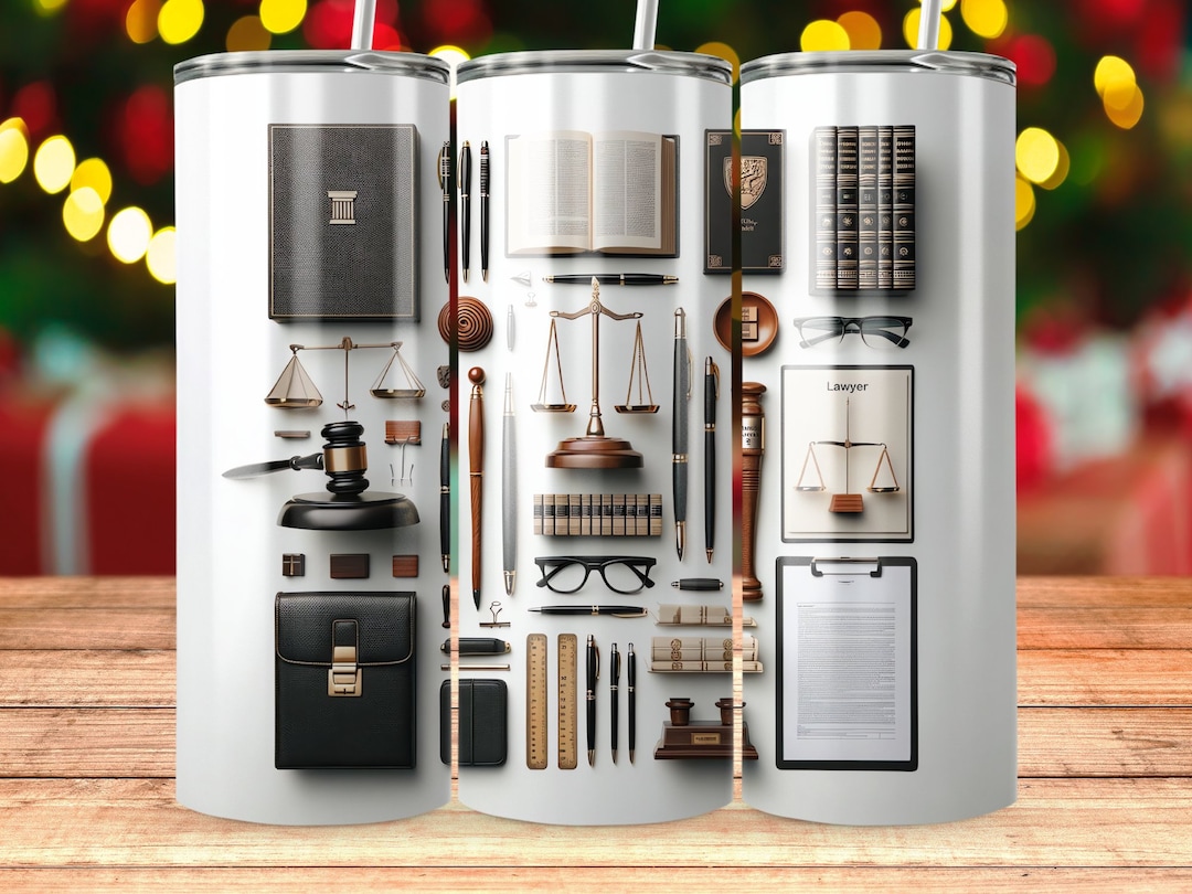 Lawyer Tumbler Wrap 20 Oz Sublimation Design Scales of Justice and ...