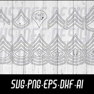 Army Enlisted Ranks SVG - Army Rank SVG - Rank SVG - Digital Download ...