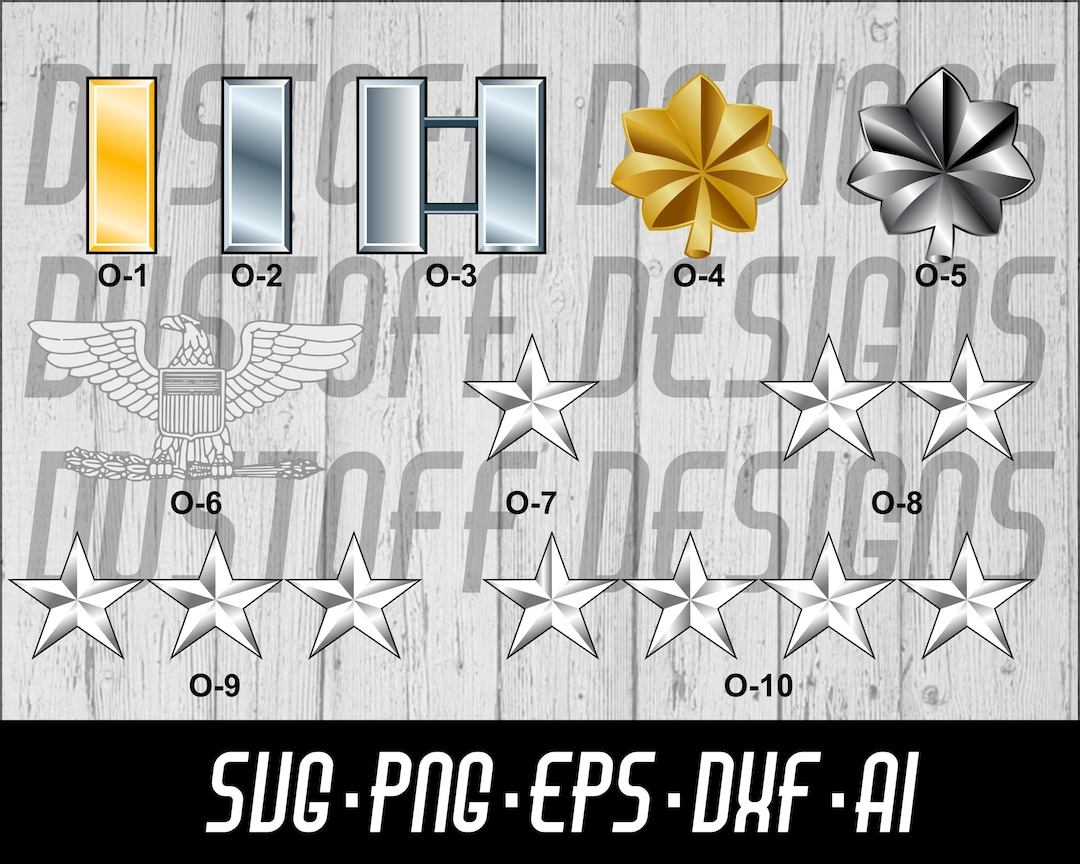 Army Officer Ranks SVG | PNG | AI | High Quality - Etsy