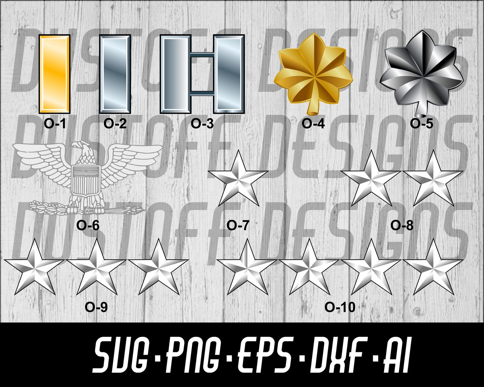 Army Officer Ranks SVG | PNG | AI | High Quality - Etsy