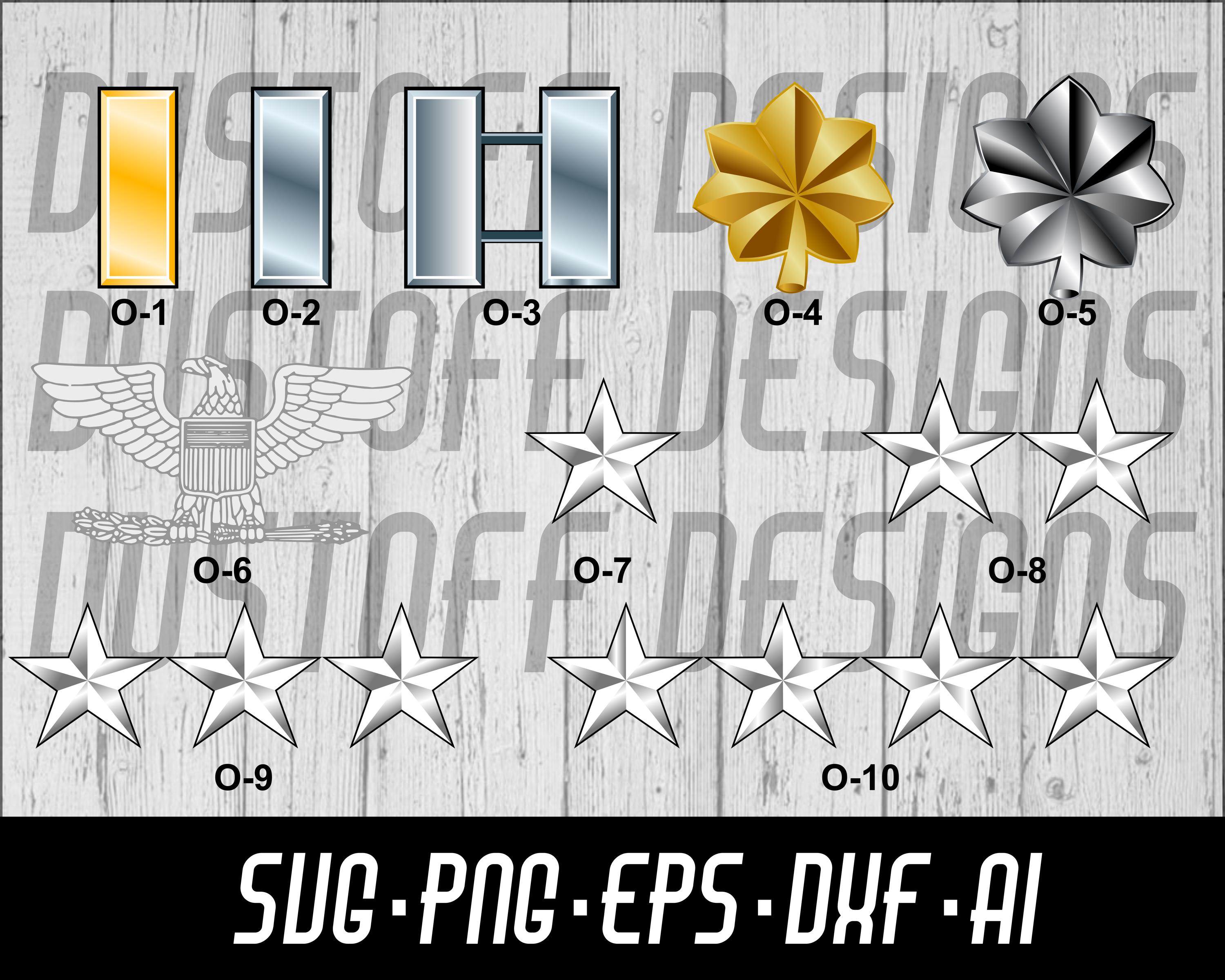 Army Officer Ranks SVG | PNG | AI | High Quality - Etsy