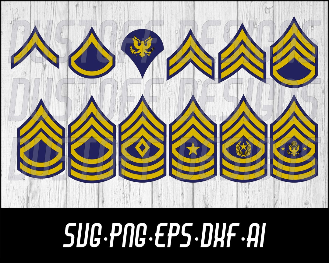 Army Enlisted Ranks SVG - Army Rank SVG - Rank SVG - Digital Download ...