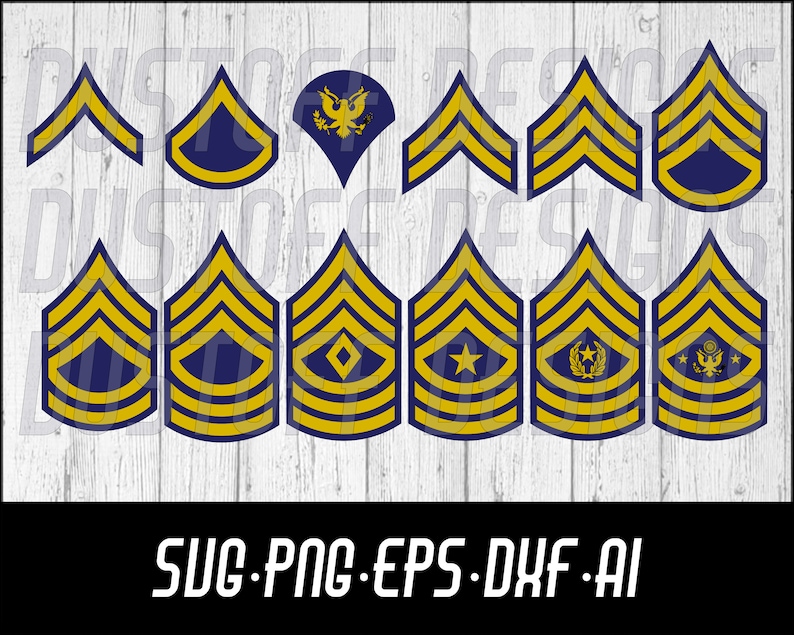 Army Enlisted Ranks SVG - Army Rank SVG - Rank SVG - Digital Download ...