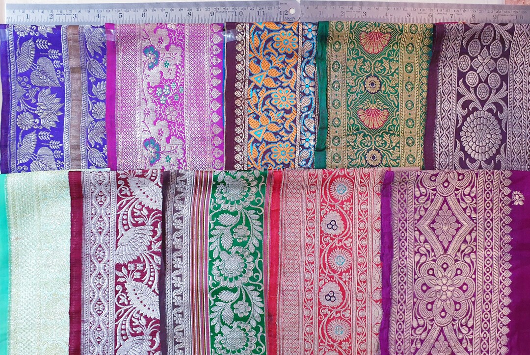 Sari Trim Lot Lace Ribbon Border Banarasi Banarsi Antique Vintage 10 Pcs Zari GET WHAT YOU See ...