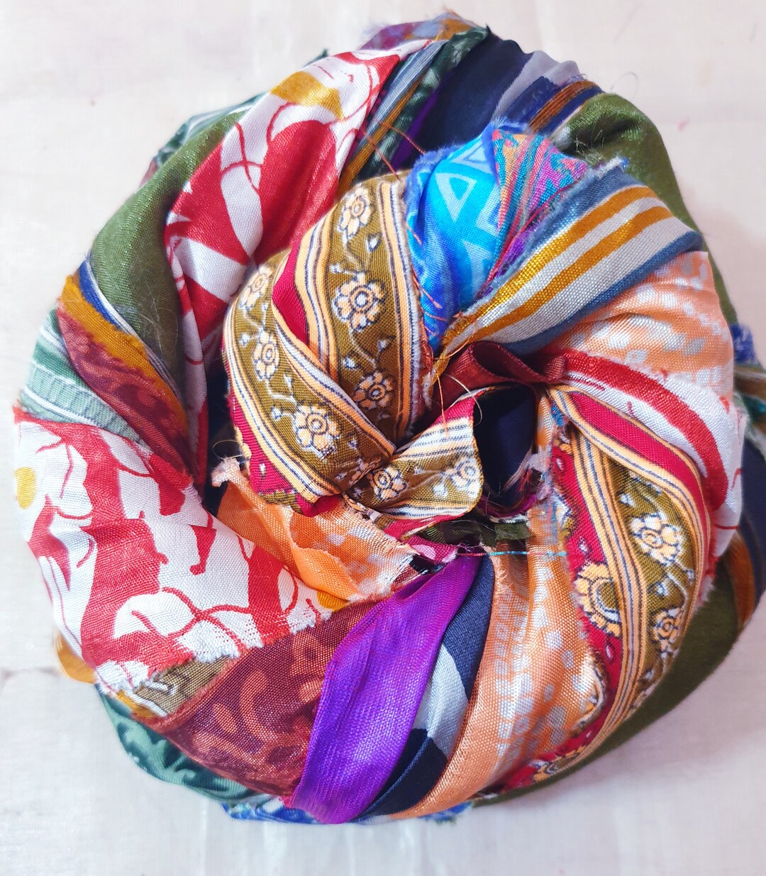 Silk Sari Strips Ribbon 50 YARDS Yarn Tassels SKEINS BRIGHT - Etsy