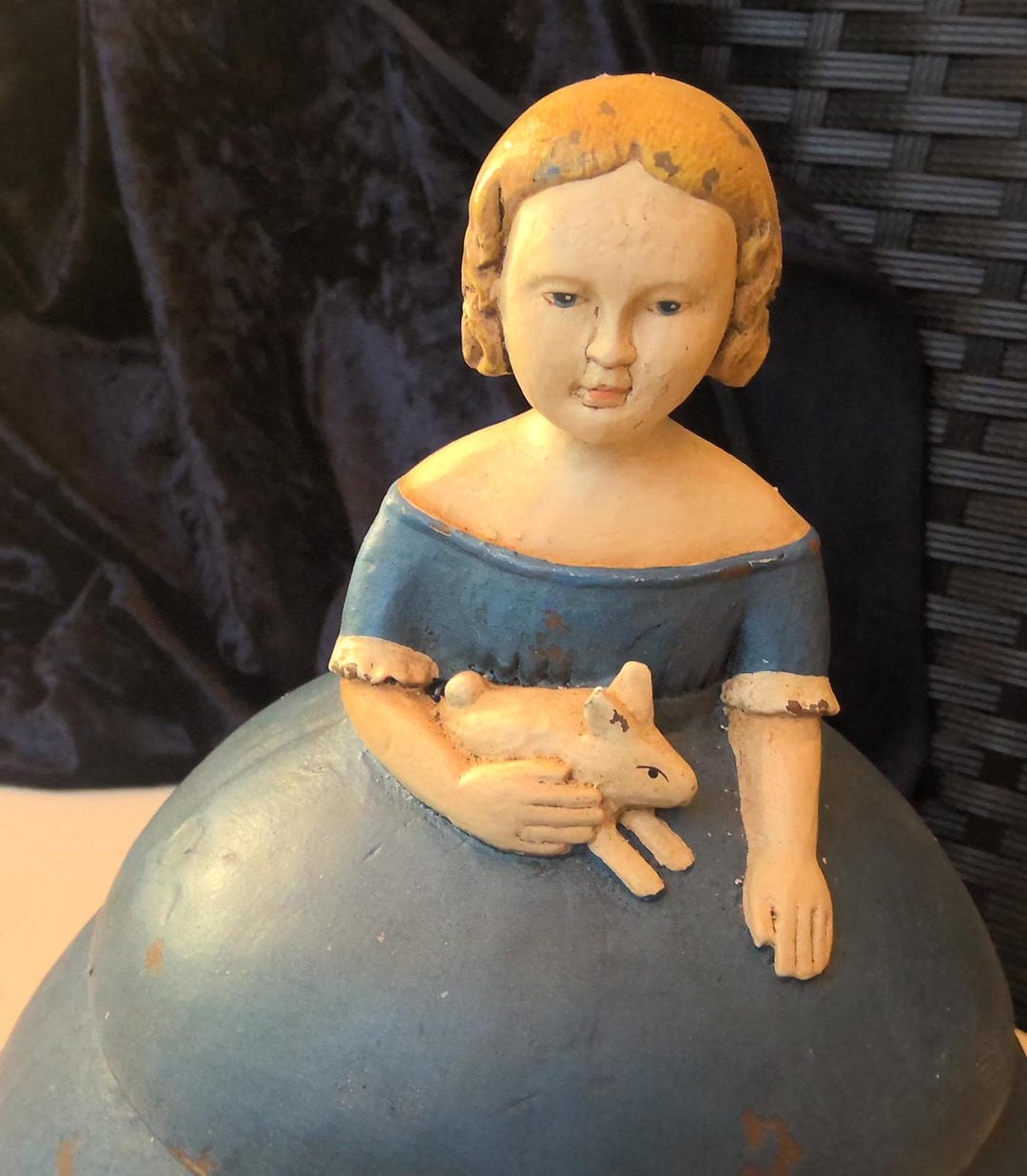 Girl With Rabbit Figural Trinket Box , Unusual ,quirky. - Etsy Australia
