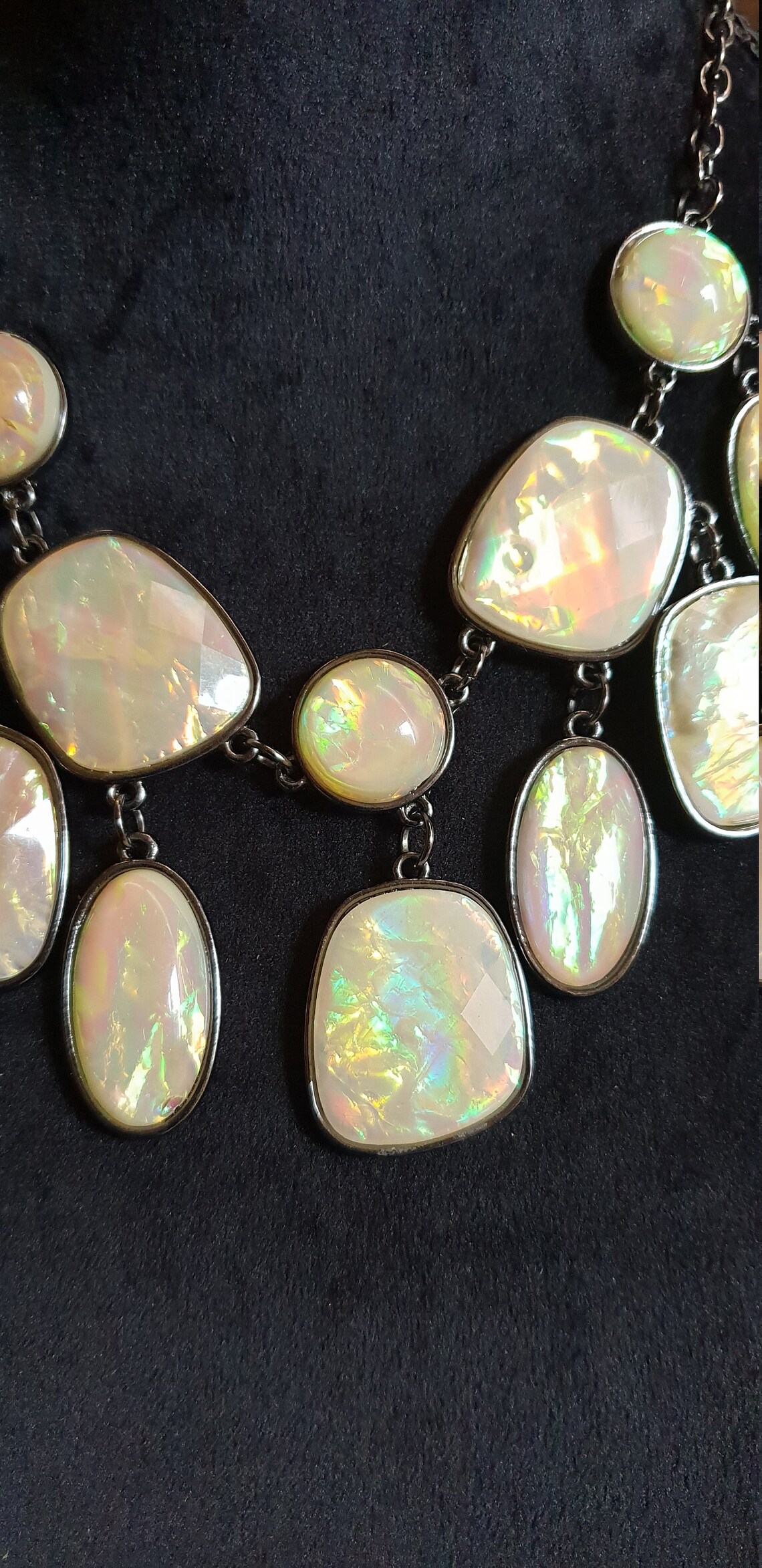Vintage Faux Opal Bib Necklace , - Etsy