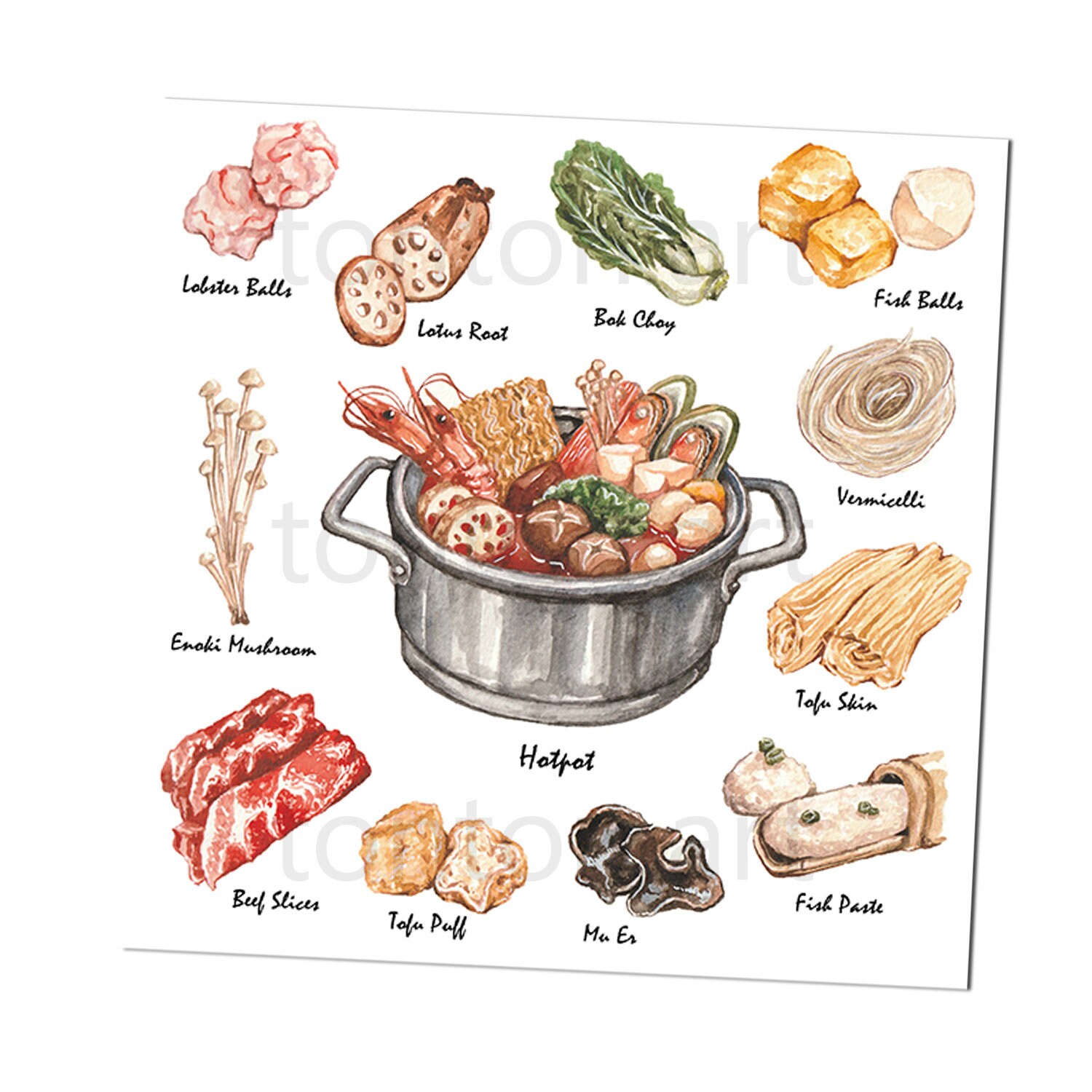 Hotpot Art Print , Female Artist , Toronto , Foodie Art , Food Artwork ...