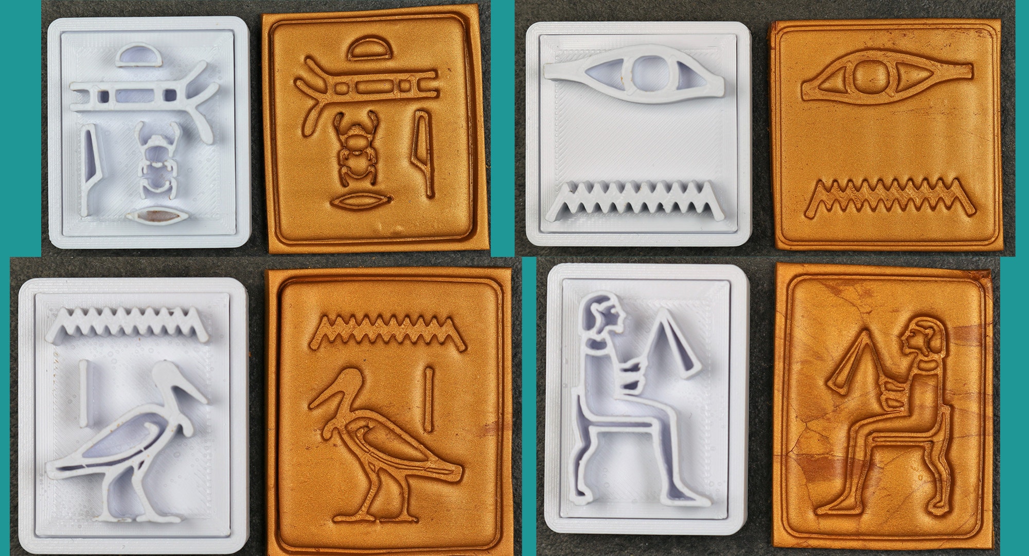 Egyptian Hieroglyphs PLA Stamps for Polymer Clay - Etsy