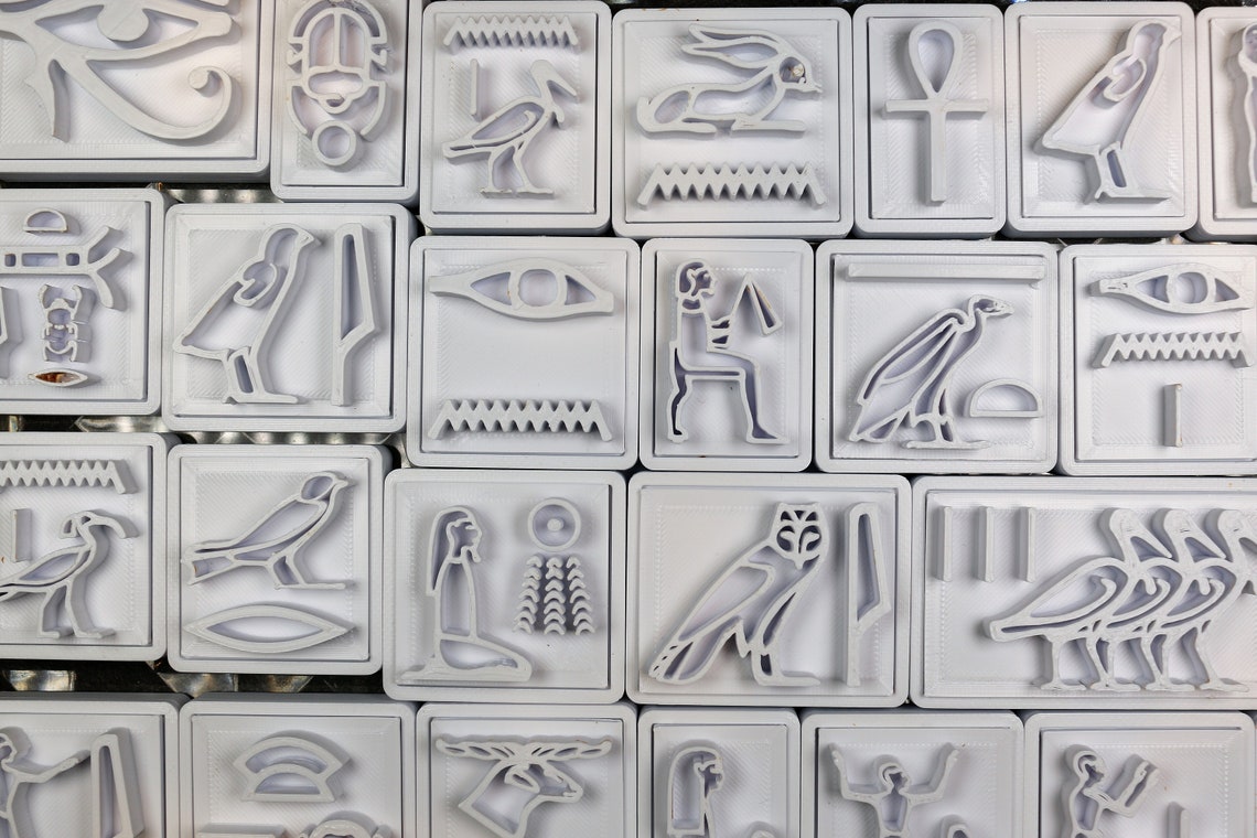Egyptian hieroglyphs PLA stamps for polymer clay | Etsy