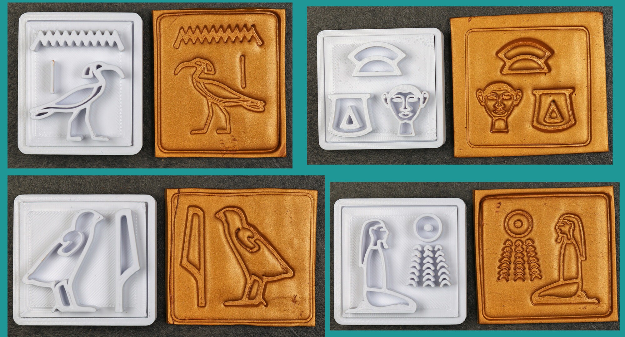 Egyptian Hieroglyphs , PLA Stamps for Polymer Clay #polymerclaytamps, # ...