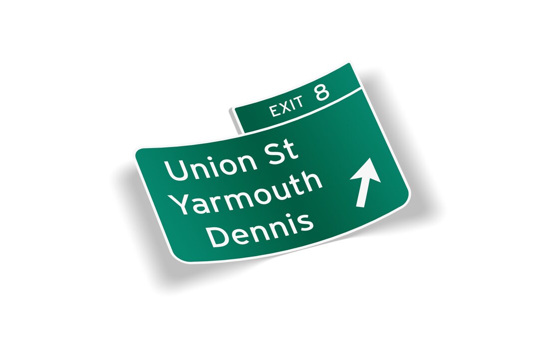 Route 6 Old Exit 8 Vinyl Sticker - Outdoor Waterproof Cape Cod ...