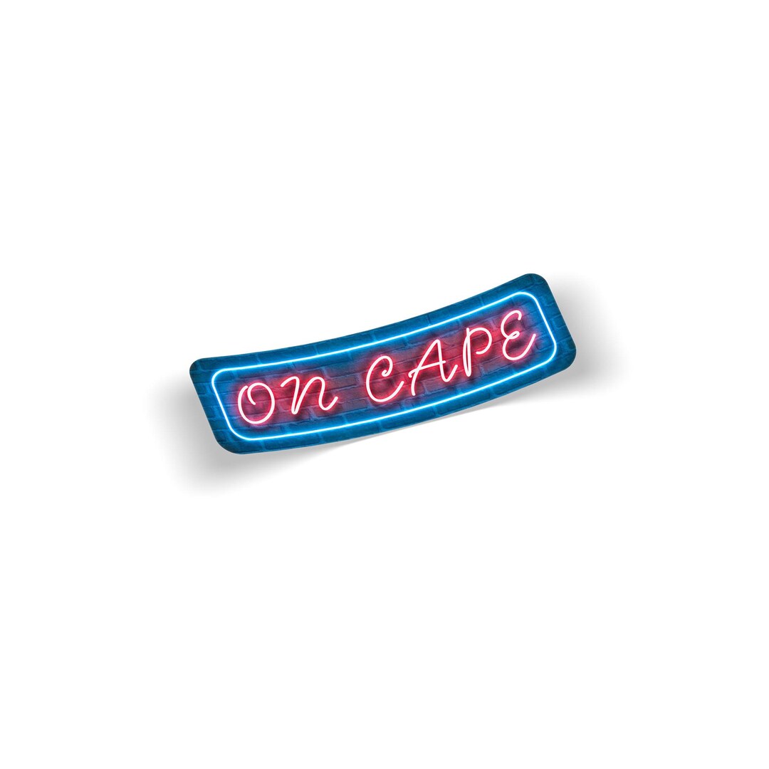 On Cape Neon Sign Sticker | Cape Cod Vinyl Decal | Weatherproof ...