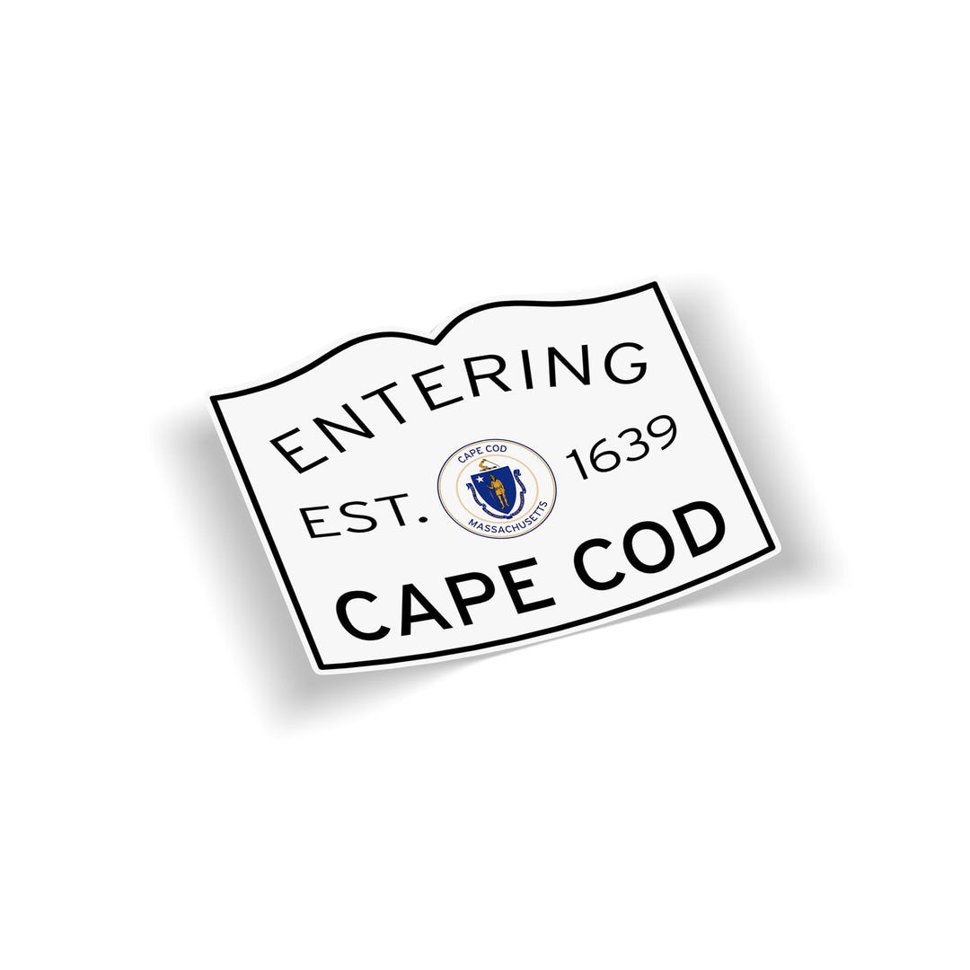 Entering Cape Cod Sticker | Massachusetts Town Sign Decal ...