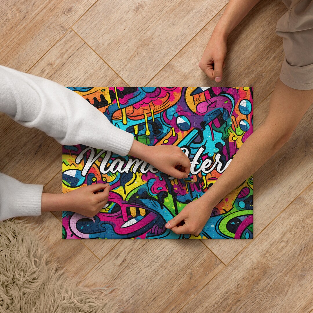 Personalized Graffiti Art Jigsaw Puzzle, Custom Name Street Art Puzzle ...