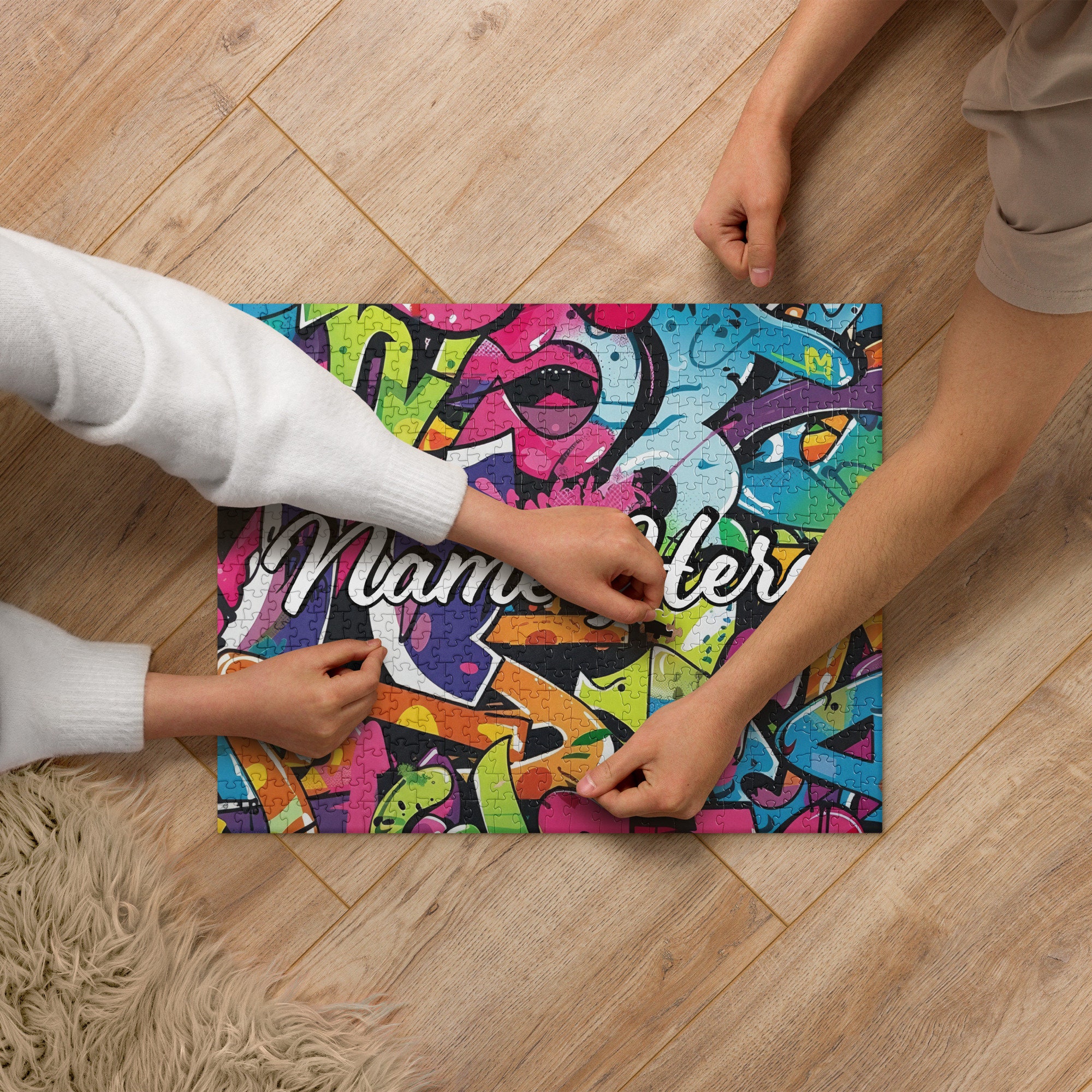 Personalized Graffiti Art Jigsaw Puzzle, Custom Name Street Art Puzzle ...