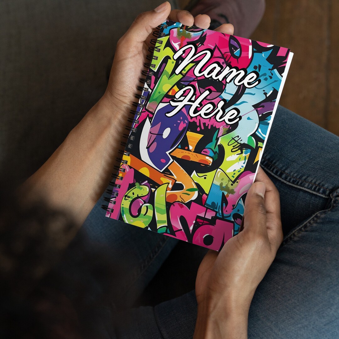 Personalized Graffiti Notebook, Custom Name Art Journal, Customized ...