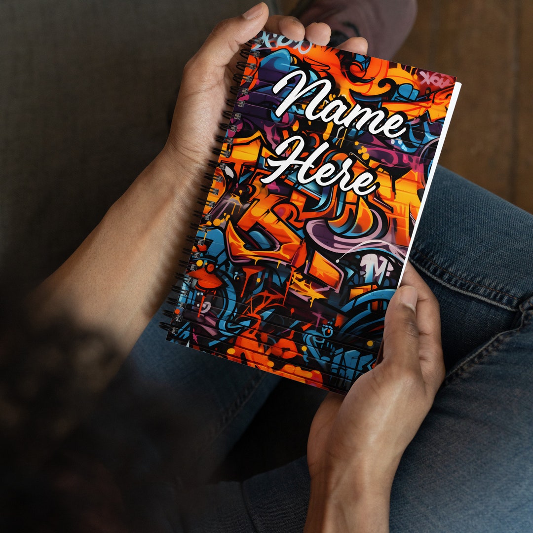 Personalized Graffiti Notebook, Custom Name Art Journal, Customized ...