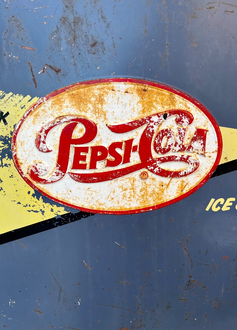 Vintage 1950's Pepsi Embossed Metal Cooler Side Panel - Etsy