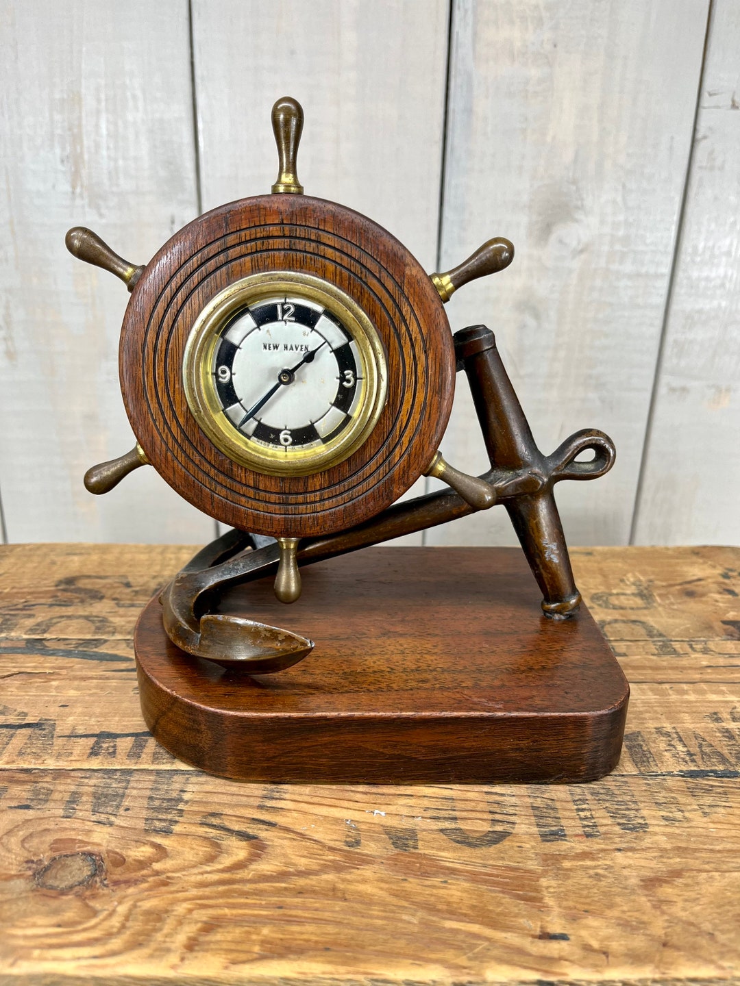 Antique New Haven Nautical Desk Clock - Etsy