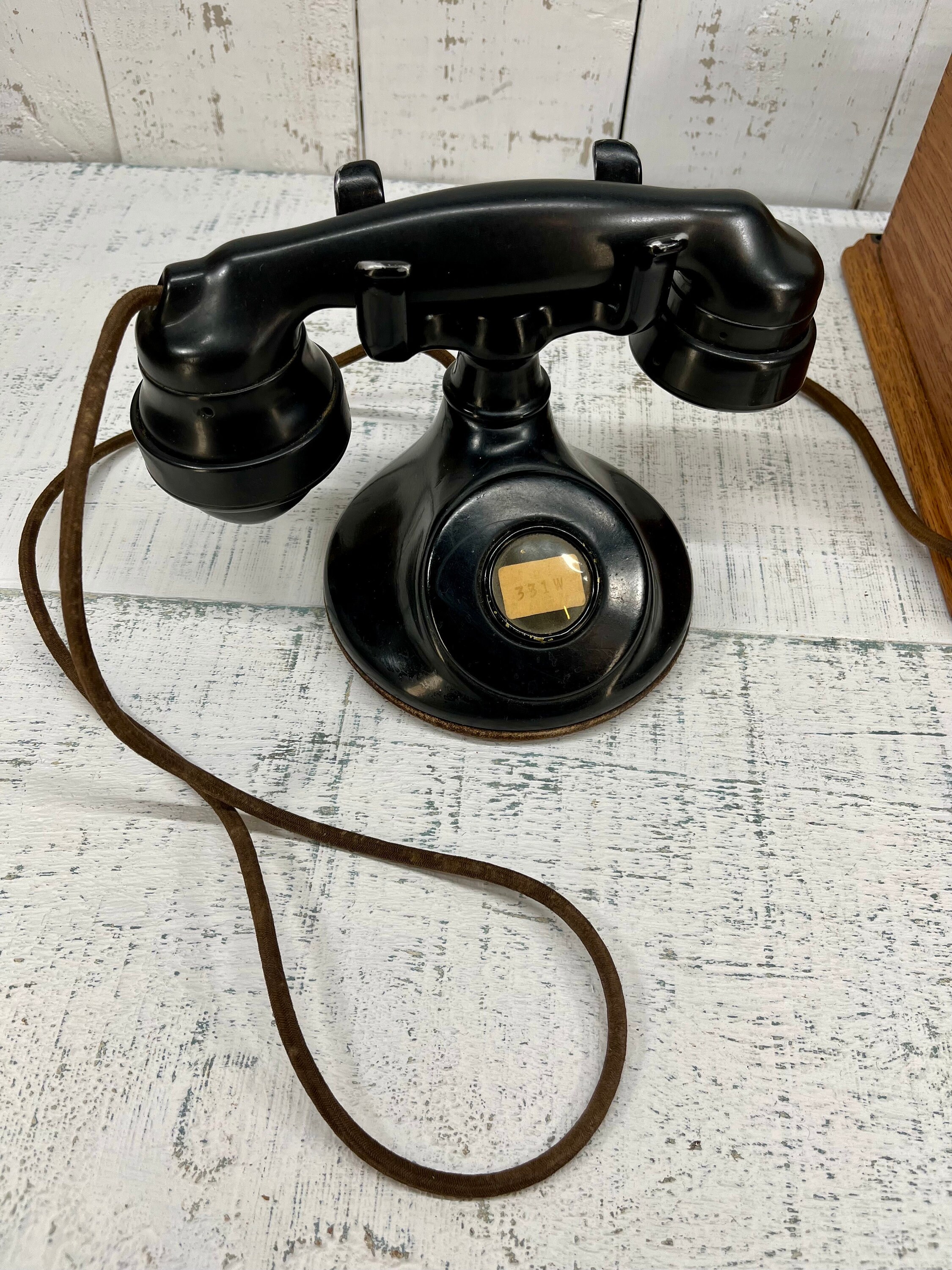 Antique Hand Crank Wall Box and Desk Telephone / 1920's Western ...