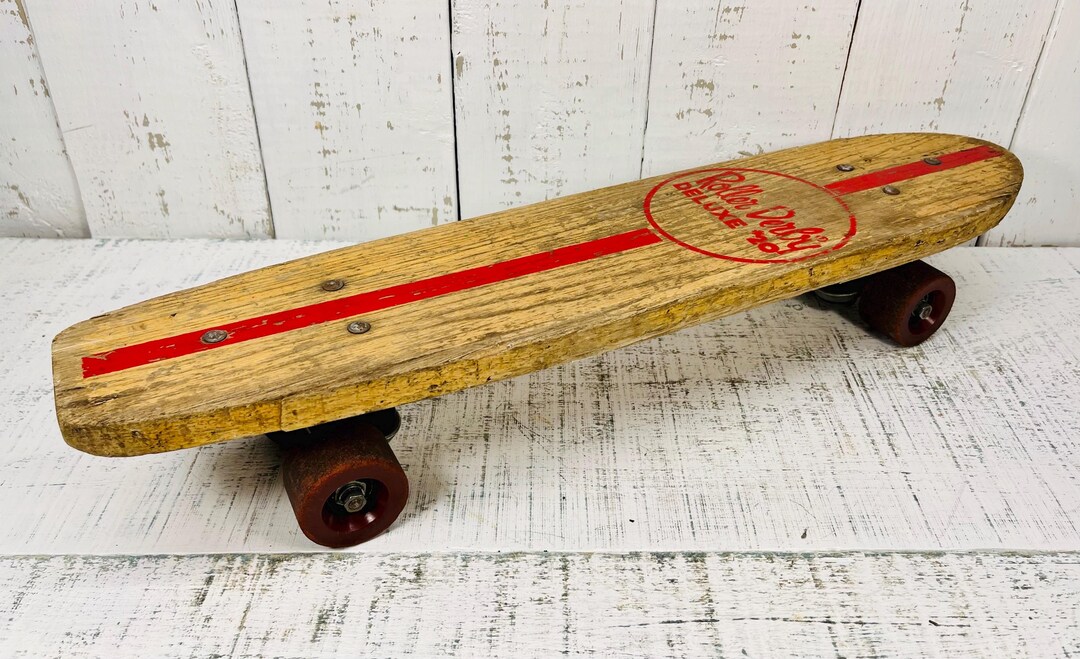 Vintage 1960's Roller Derby Deluex 20 Wooden Skateboard - Etsy