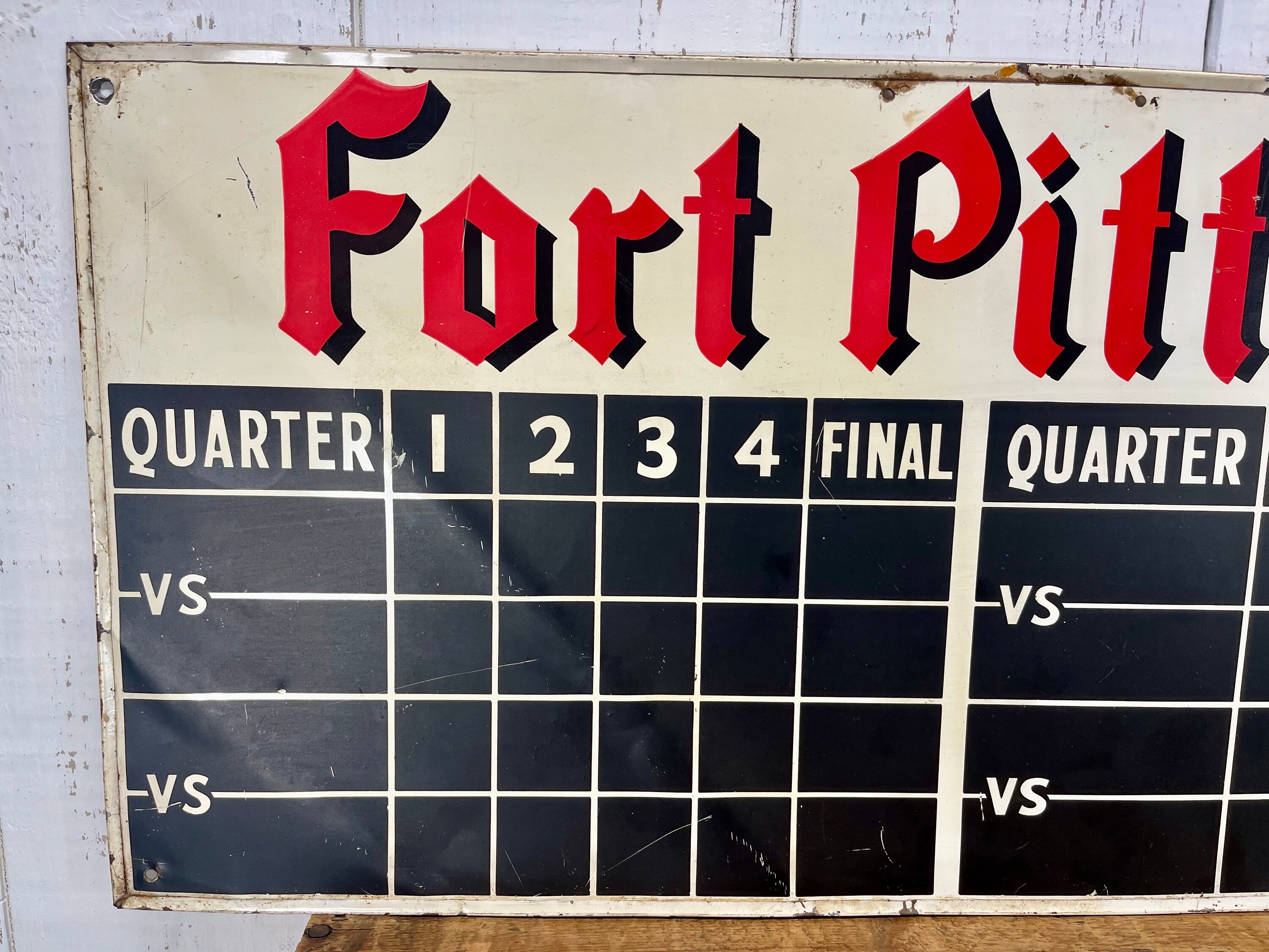 Vintage 1940's Fort Pitt Special Beer Double Sided Metal Advertisement ...