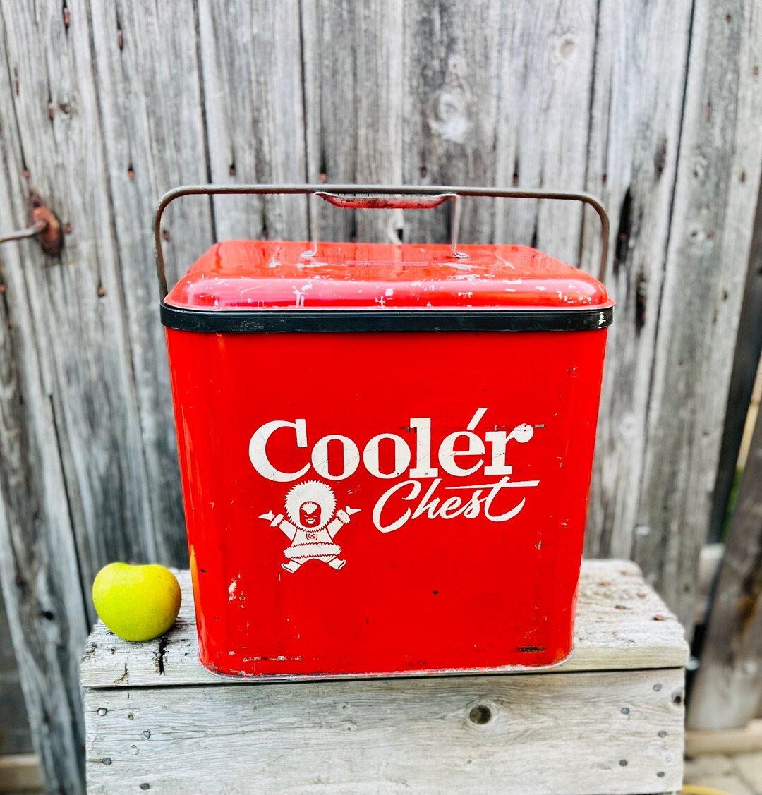 Vintage Red Eskimo Cooler / Ice Chest - Etsy