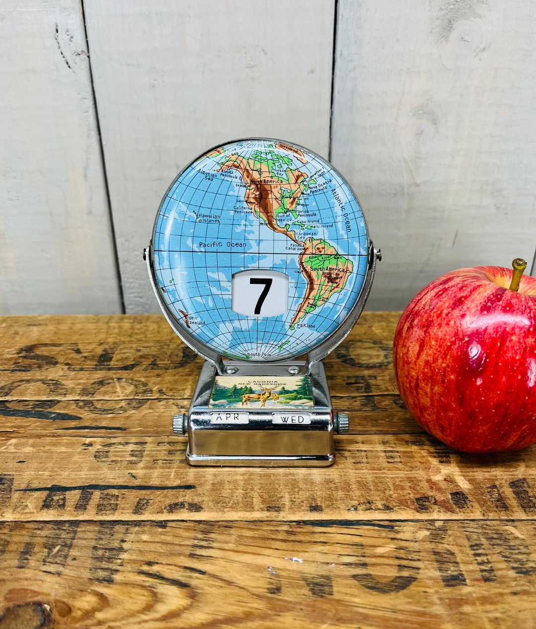 Vintage Metal Perpetual Flip World Map Calendar - Etsy