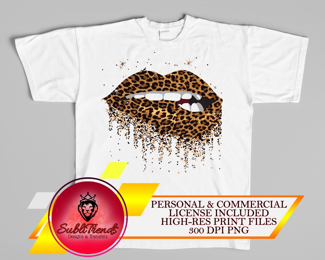 Leopard Print Glitter Lips | Leopard Dripping Glitter Lips | PNG ...