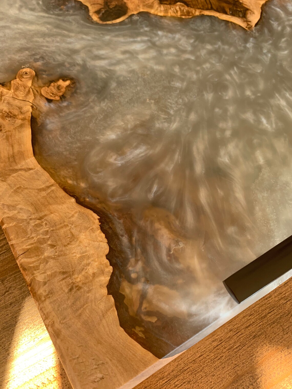 SOLD Stunning Burl Wood/resin Serving Tray - Etsy