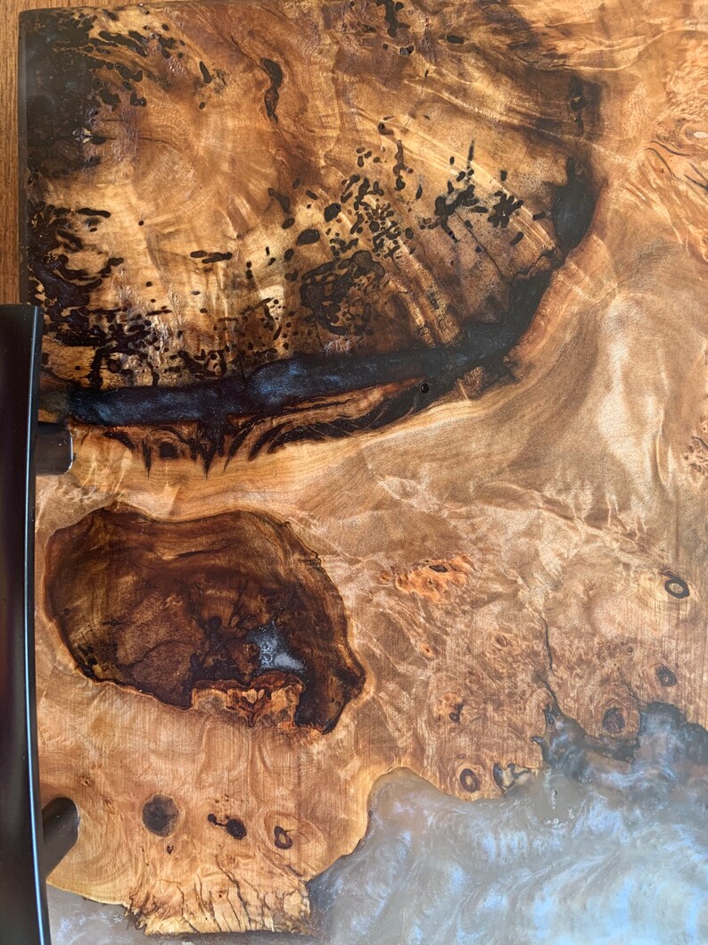 SOLD Stunning Burl Wood/resin Serving Tray - Etsy