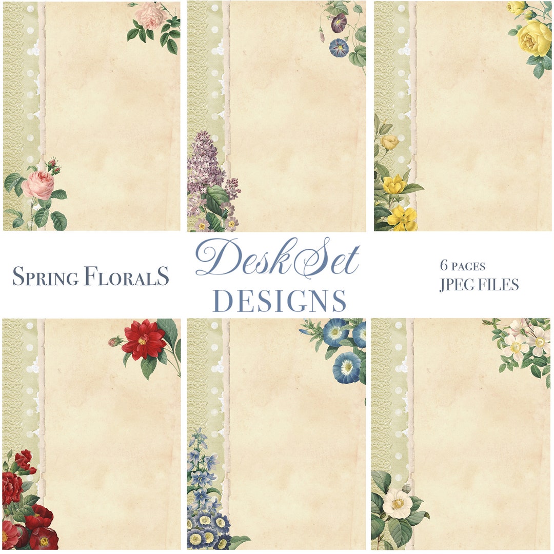 Spring Floral Digital Paper, Floral Paper, Digital Paper, Scrapbooking ...