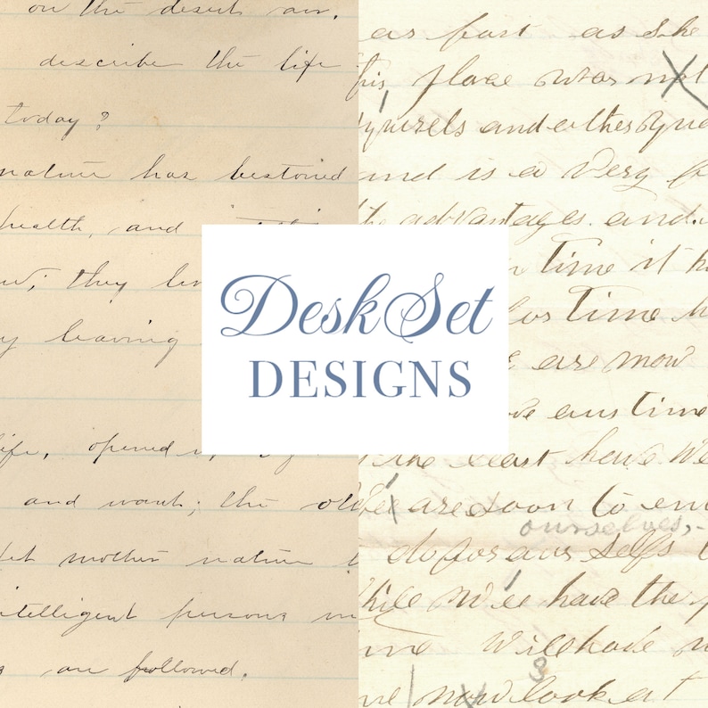Vintage Script Papers,old Handwriting Antique Script Ephemera,digital ...