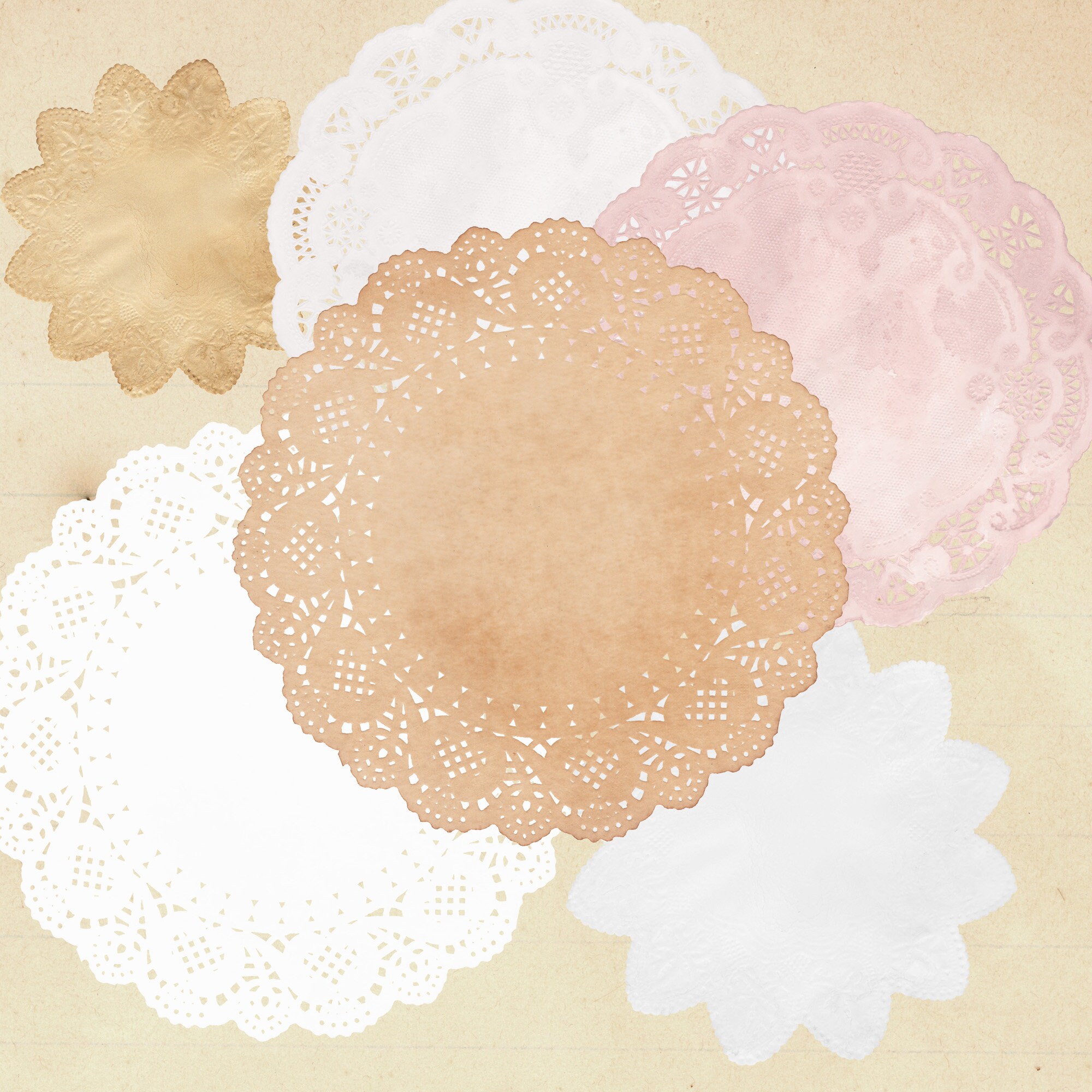 Paper Doilies, Vintage Paper Doilies, Doilies Clipart, Paper Doilies ...