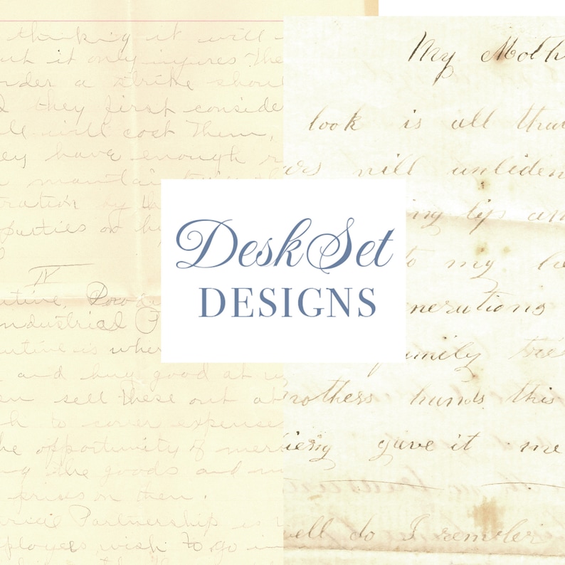 Vintage Script Papers,old Handwriting Antique Script Ephemera,digital ...