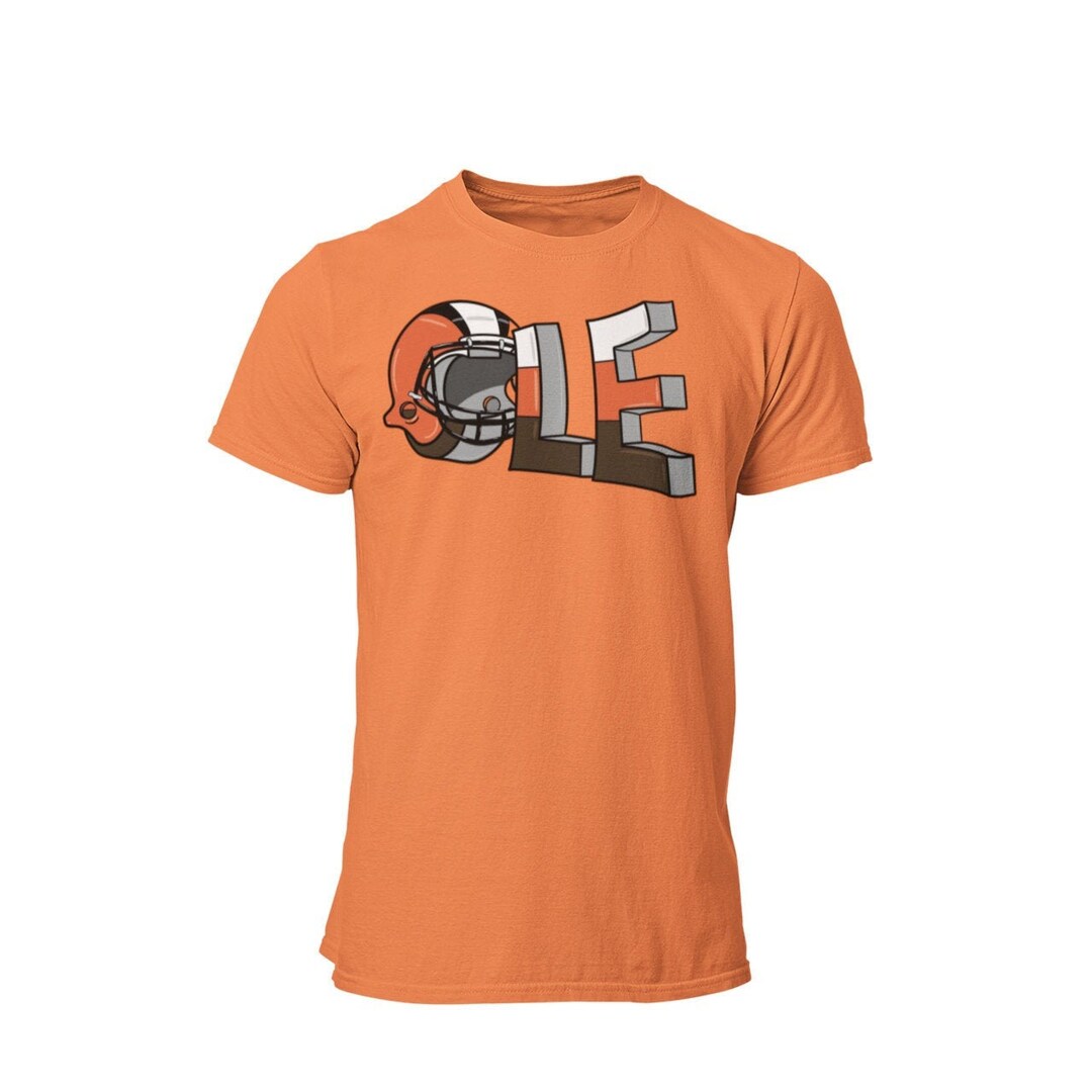 CLE 3D Unisex Shirt | Cleveland Football Shirt | Orange and Brown ...