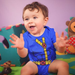 Baby Cycloptic Comic Hero Halloween Costume Bodysuit | Baby Mutant ...