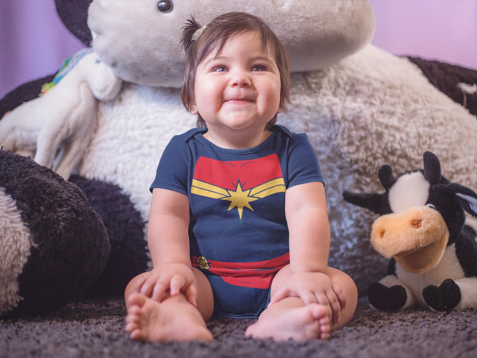 Baby Captain Comic Carol Halloween Costume Bodysuit | Baby Female Comic ...