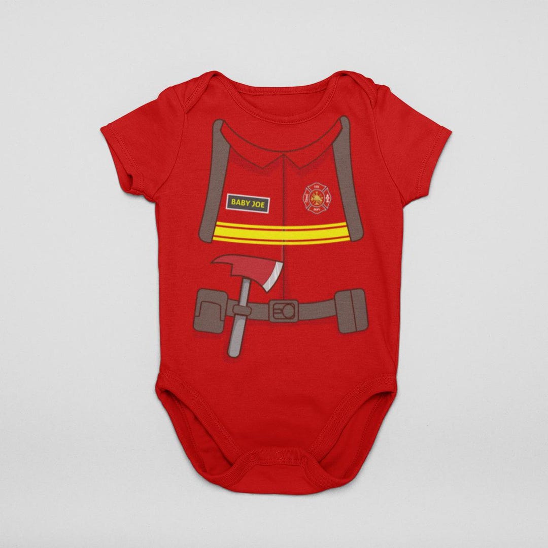 Baby Firefighter Halloween Costume Cosplay Bodysuit | Baby Customizable ...