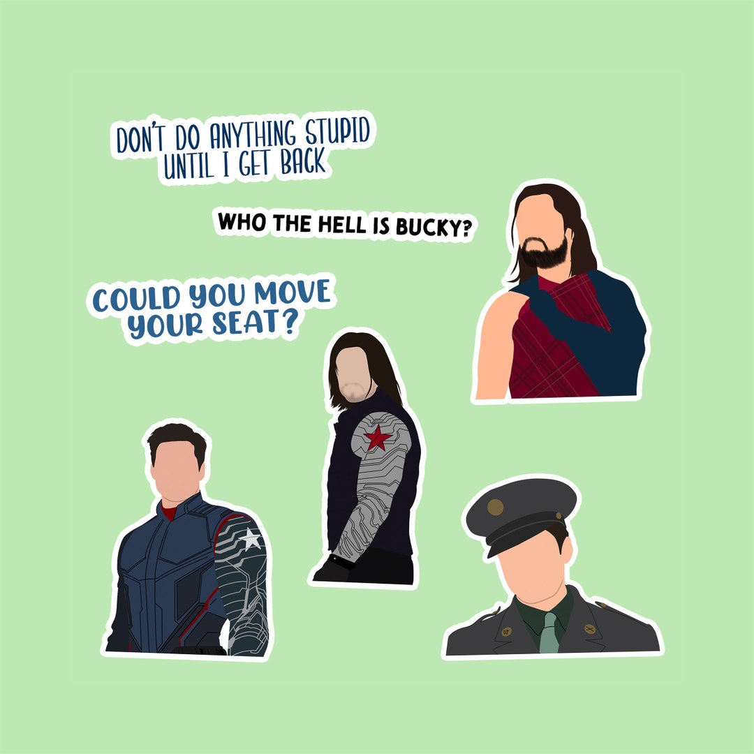 Winter Soldier/bucky Barnes Inspired Sticker Pack - 7 Piece - Premium ...