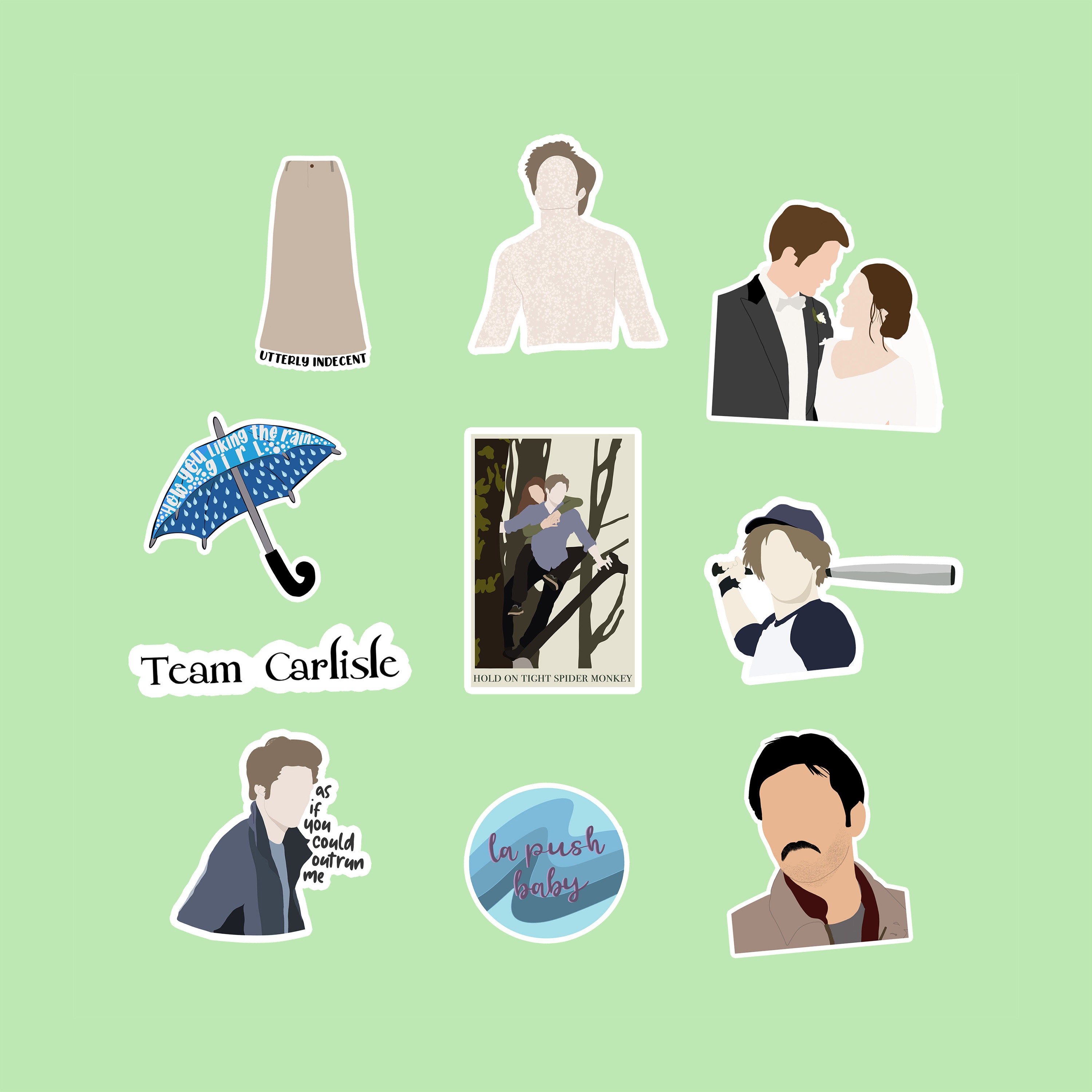 Twilight Inspired Sticker Pack - 10 Piece - Premium Waterproof Paper ...