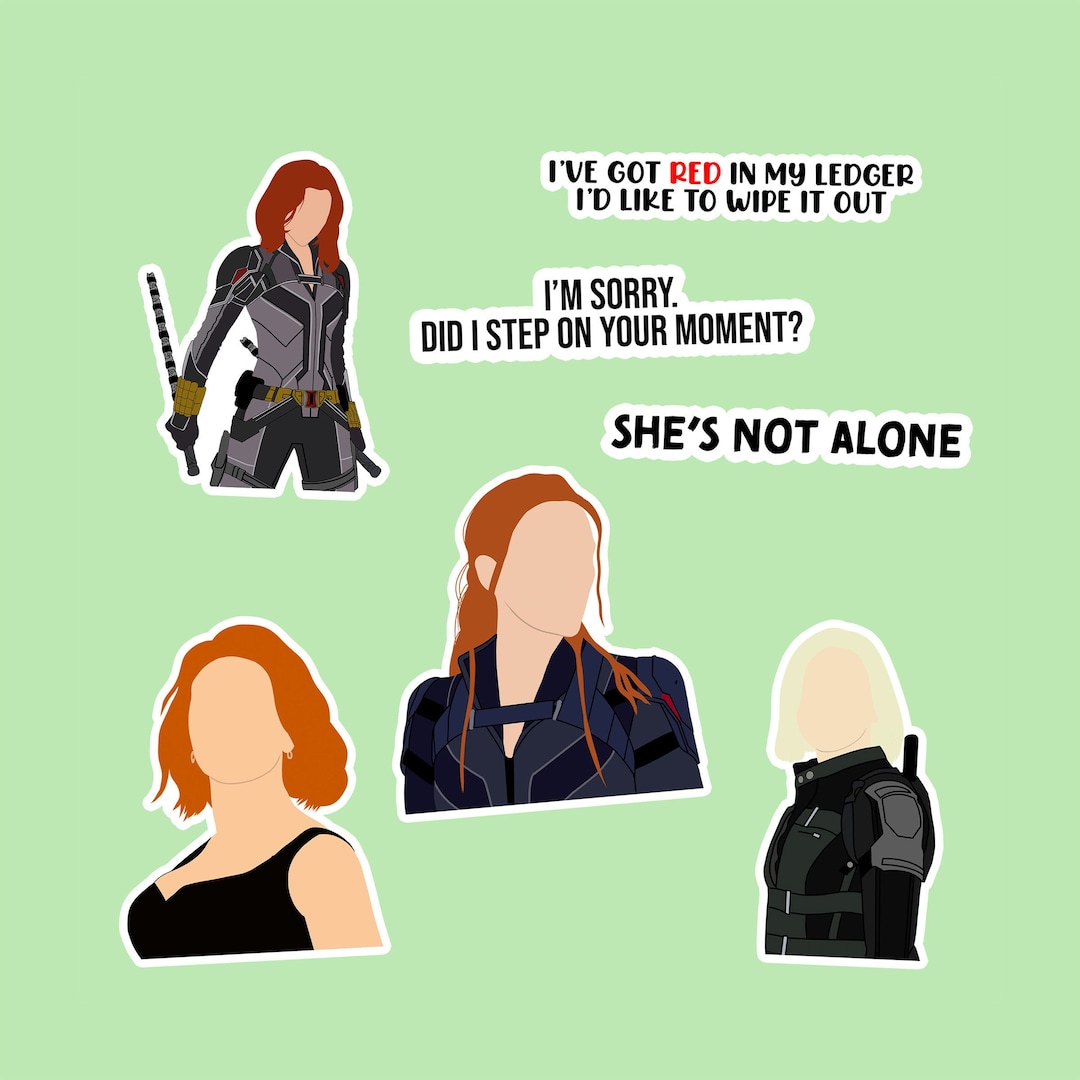 Black Widow/natasha Romanoff Inspired Sticker Pack - 7 Piece - Premium ...