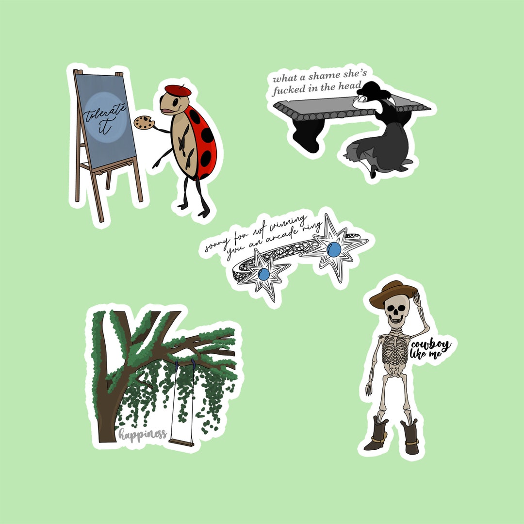 Taylor Swift: Evermore Inspired Sticker Pack - 5 Piece - Premium ...