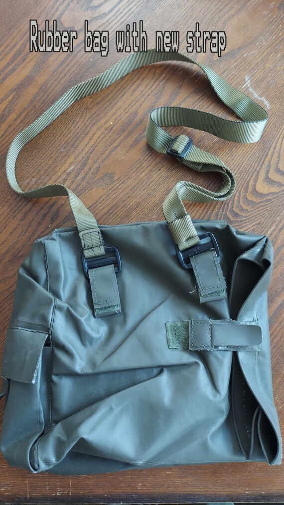Rubber/Polycanvas Canadian Gas Mask Bag - Gem