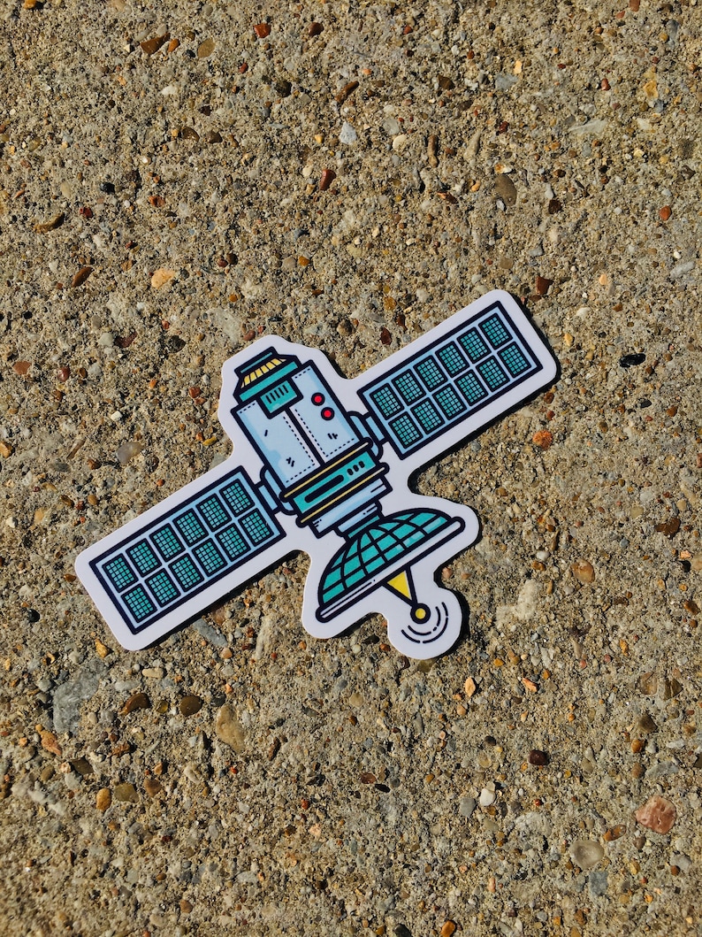 Satellite Sticker Satellite Laptop Sticker Space Sticker - Etsy
